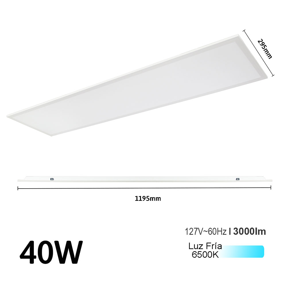 Panel Led 40W 120x30cm - Iluminacion LED JWJ Comercial México