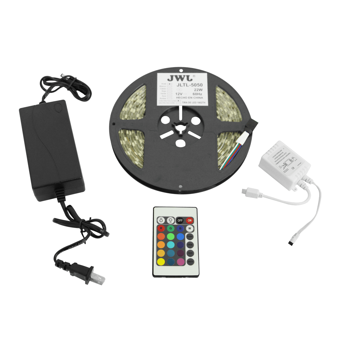 Tira Led Exterior 22w Rgb 5m Iluminacion Led Jwj Comercial México