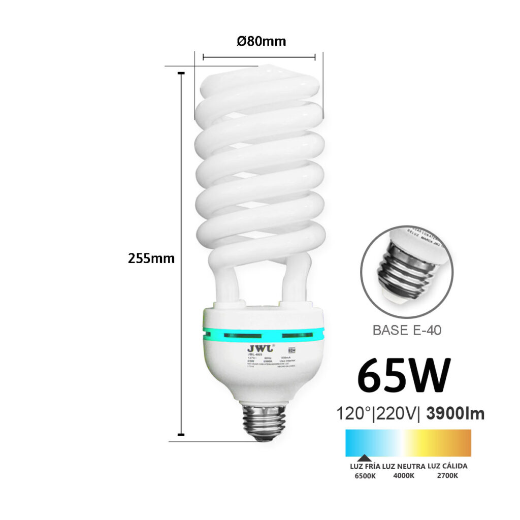 Foco Ahorrador Espiral | Iluminacion LED JWJ Comercial México